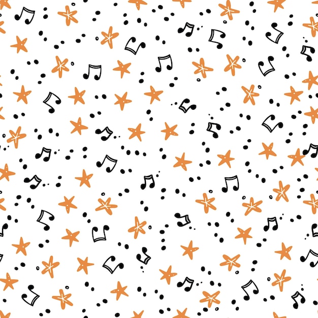 Whimsical Musical Stars and Notes Pattern | Jiffy Designs