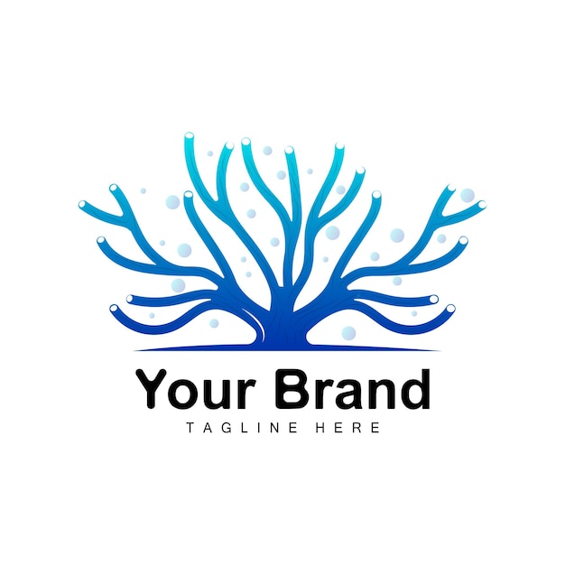 Vibrant Blue Coral Tree: Elevate Your Brand Identity | Jiffy Designs