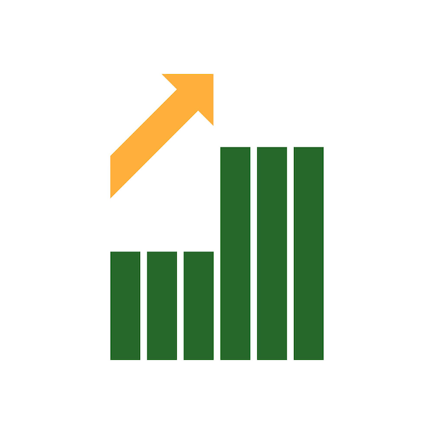 Vibrant Bar Graph with Upward Trending Arrow | Jiffy Designs