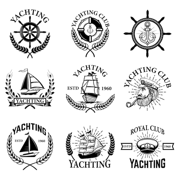 Elegant Yachting Insignia and Nautical Emblems Collection | Jiffy Designs