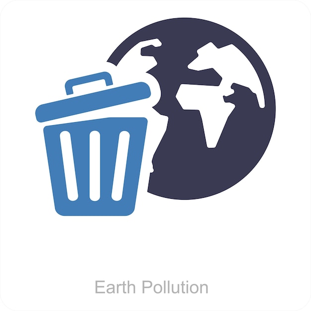 Iconic Earth Symbol with Trash Can Highlighting Global Pollution ...