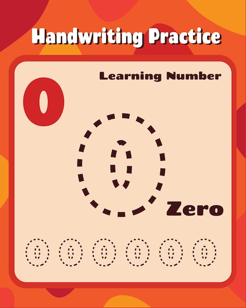 Handwriting Practice for the Number Zero | Jiffy Designs