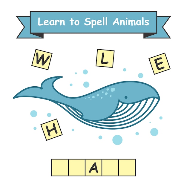 Playful Whale Teaches Spelling with Whimsical Charm | Jiffy Designs