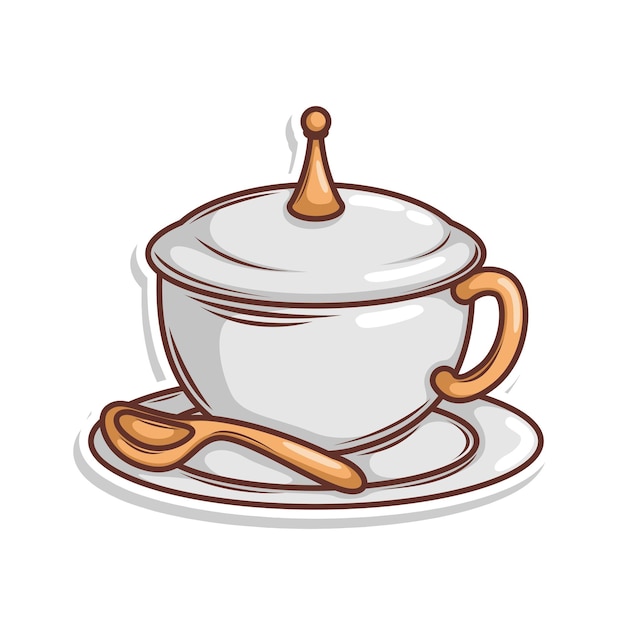 Elegant Ceramic Teacup with Saucer and Spoon | Jiffy Designs
