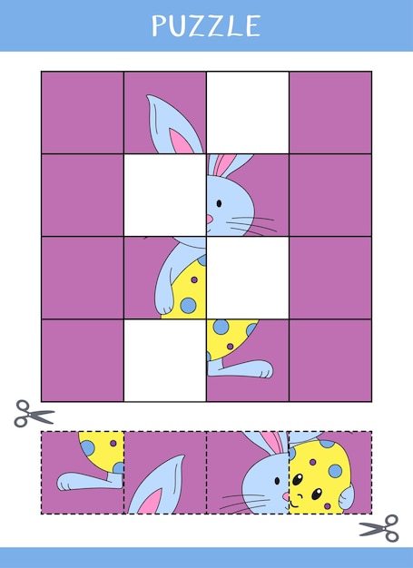 Whimsical Puzzle Pieces Featuring Playful Bunny Characters | Jiffy Designs