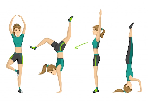 Diverse Collection of Vibrant Fitness Poses and Exercises | Jiffy Designs