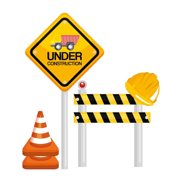 Construction Zone Clipart with Quirky Character and Safety Elements | Jiffy Designs