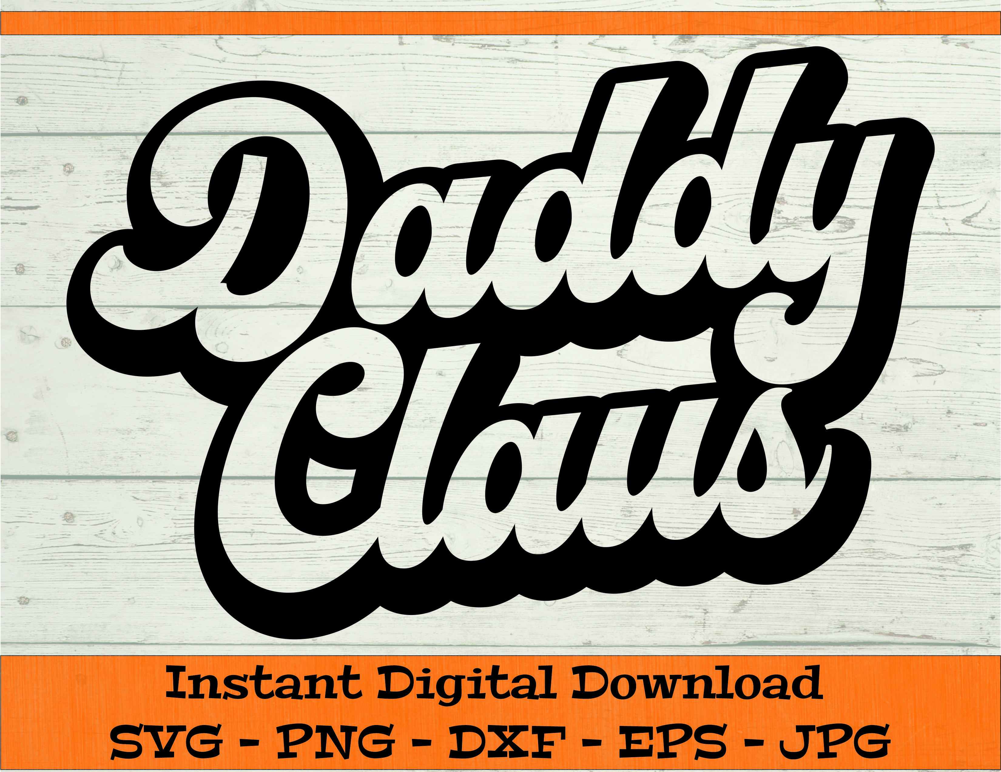 'Daddy Claus' Bold Retro Script with Playful Shadow Effect | Jiffy Designs