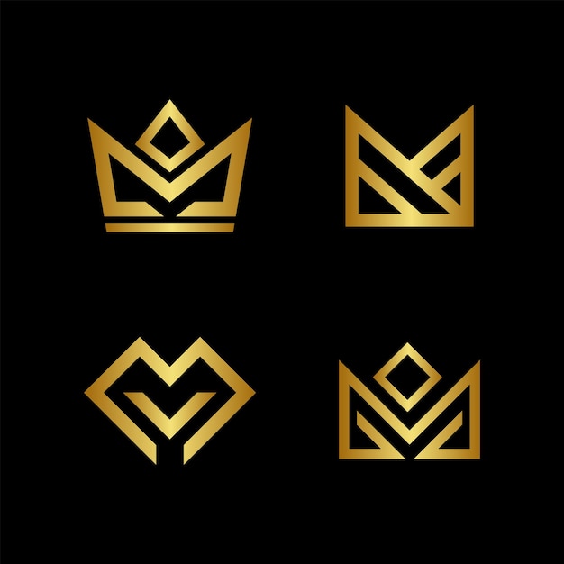 Regal Golden Crown Symbols on Elegant Black Background | Jiffy Designs