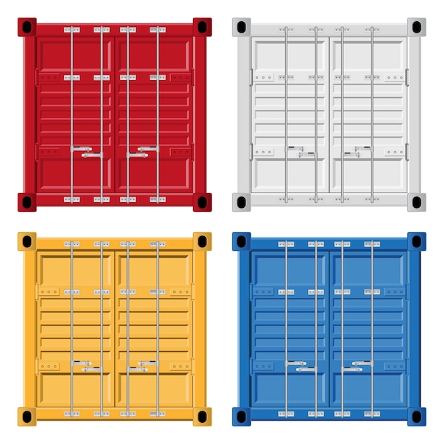 Vibrant Cargo Containers in Primary Color Palette | Jiffy Designs