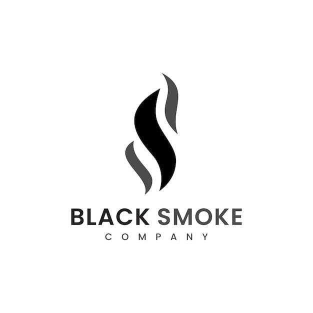Elegant Black Smoke Emblem with Captivating Curves | Jiffy Designs