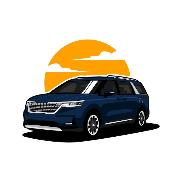 Sleek and Stylish Family Minivan Silhouetted Against Sunset | Jiffy Designs