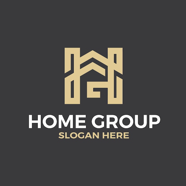Elegant Home Emblem with Stylized House Silhouette | Jiffy Designs