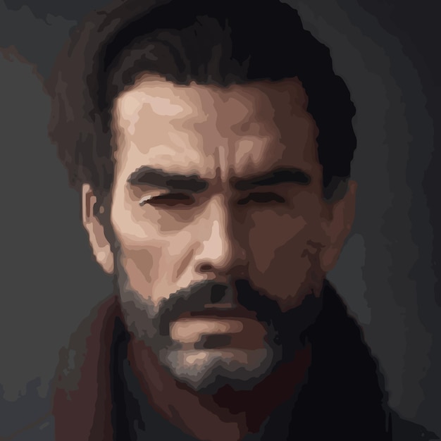 Rugged Visage of a Determined Warrior in Dramatic Lighting | Jiffy Designs