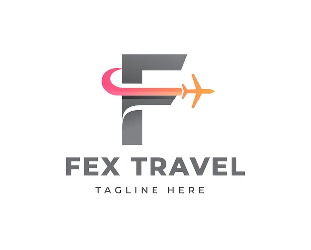 Vibrant Fex Travel Logo with Plane Emblem | Jiffy Designs