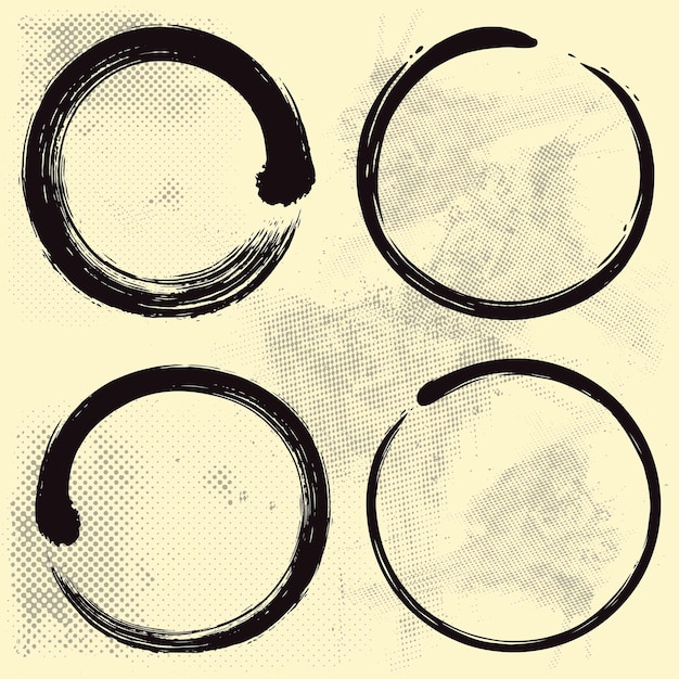 Captivating Monochrome Zen Circles with Textured Background | Jiffy Designs