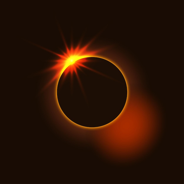 Radiant Solar Eclipse with Fiery Halo and Dramatic Shadows | Jiffy Designs