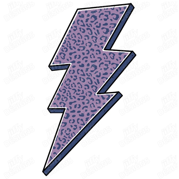 Leopard Print Lightning Bolt with Striking Purple and Blue Hues | Jiffy ...