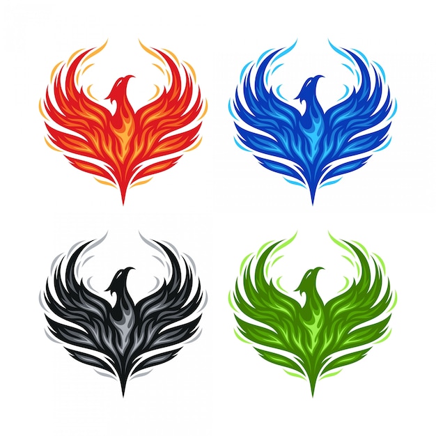 Vibrant Mythical Phoenix Wings in Vivid Color Palettes | Jiffy Designs
