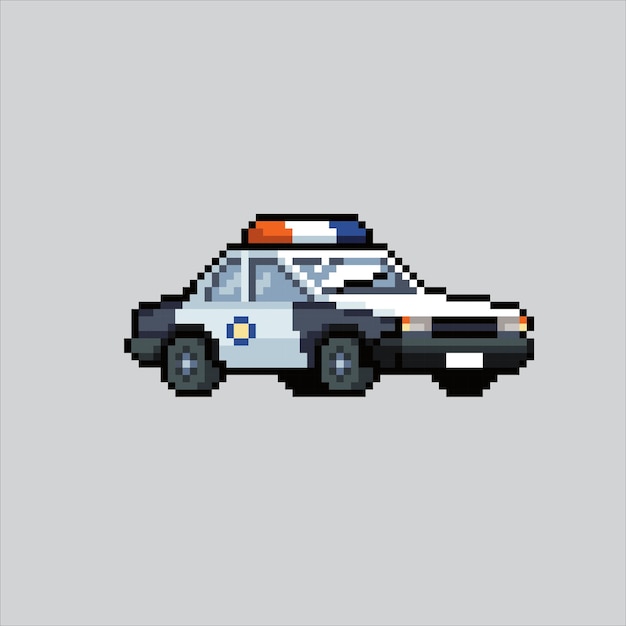 Retro Pixel Police Car with Flashing Lights | Jiffy Designs
