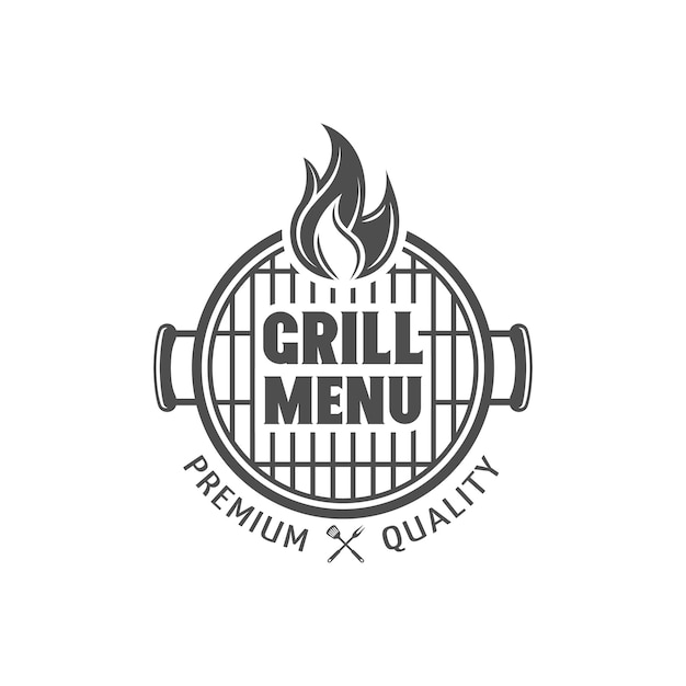 Captivating Grill Menu Design with Flaming Grill Grate | Jiffy Designs
