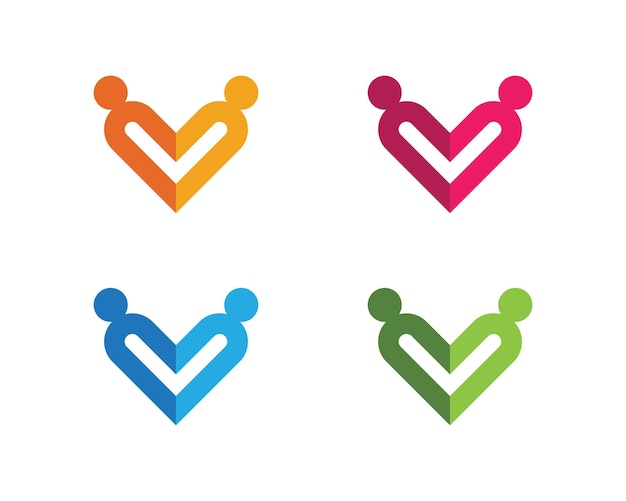 Vibrant Heart-Shaped People Icons for Diverse Designs | Jiffy Designs