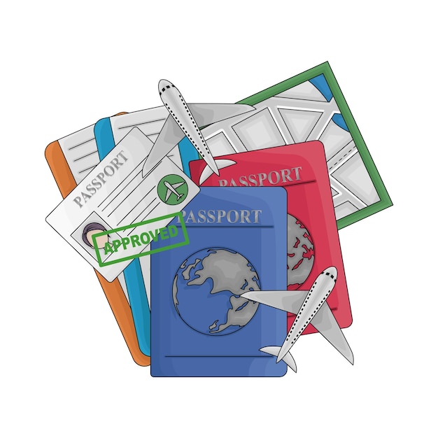 Vibrant Passport and Travel Essentials Collage | Jiffy Designs