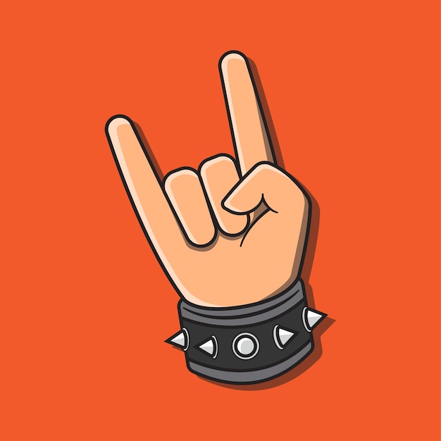 Punk Rock Hand Sign on Vibrant Orange Background | Jiffy Designs