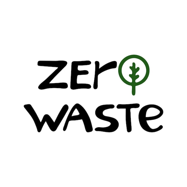 Minimalist Zero Waste Slogan with Leaf Icon | Jiffy Designs
