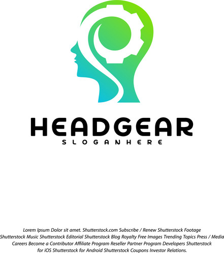 Head Gear Logo Vector, Head Intelligence Logo Designs Concept Vector ...