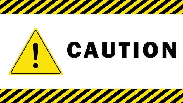 Striking Yellow Caution Sign with Bold Black Text | Jiffy Designs