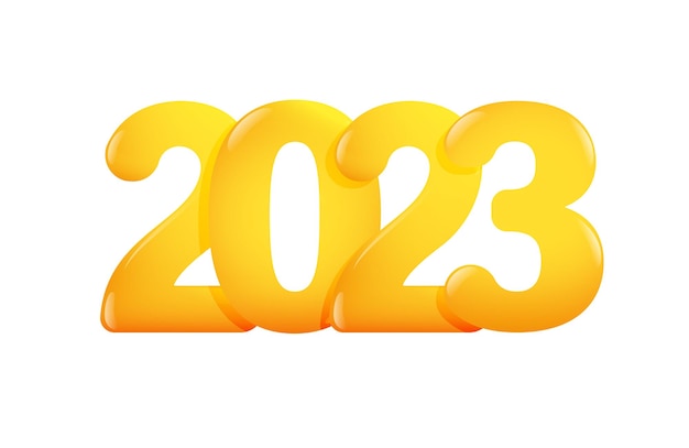 Vibrant Yellow 2023 Numerals with Glossy Finish | Jiffy Designs