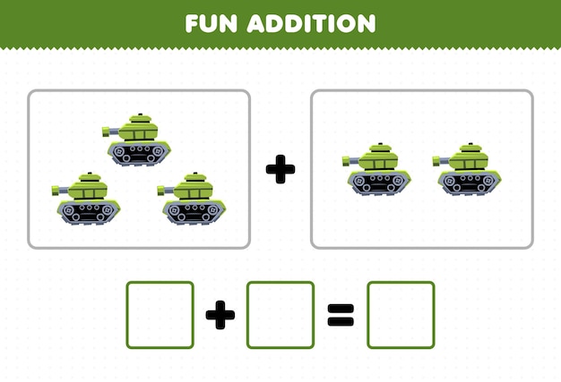 Playful Tanks Join Forces in Fun Addition Math Exercise | Jiffy Designs