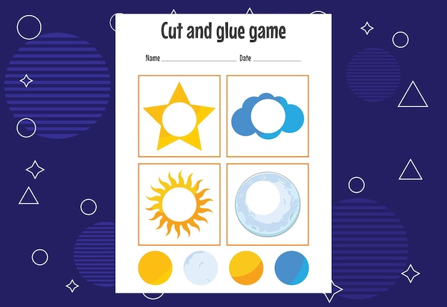 Engaging Cut and Glue Game with Geometric Shapes | Jiffy Designs