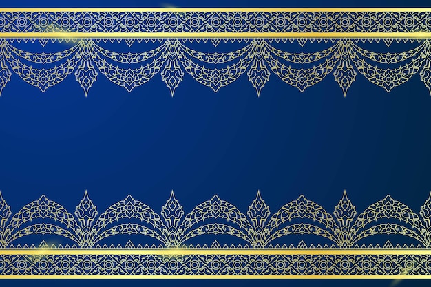 Elegant Royal Blue and Golden Ornamental Border Pattern | Jiffy Designs