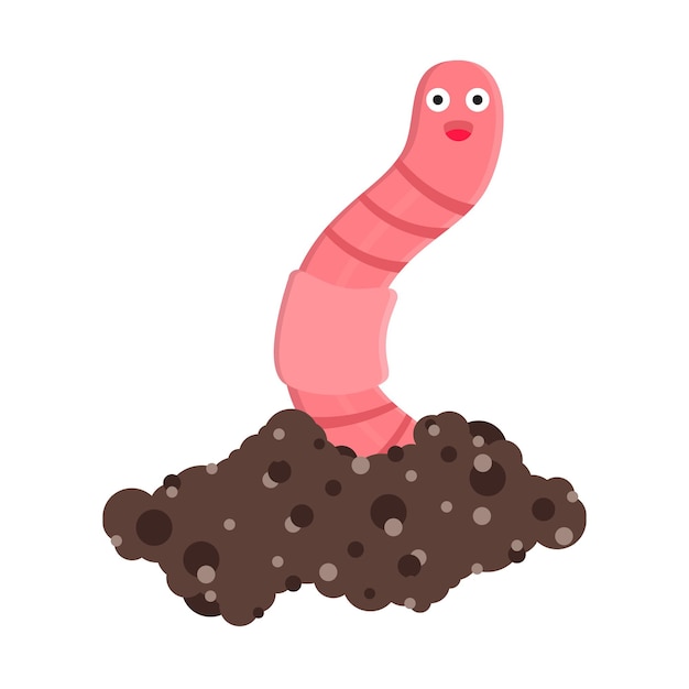 Cheerful Worm Burrowing Through Nutrient-Rich Soil | Jiffy Designs