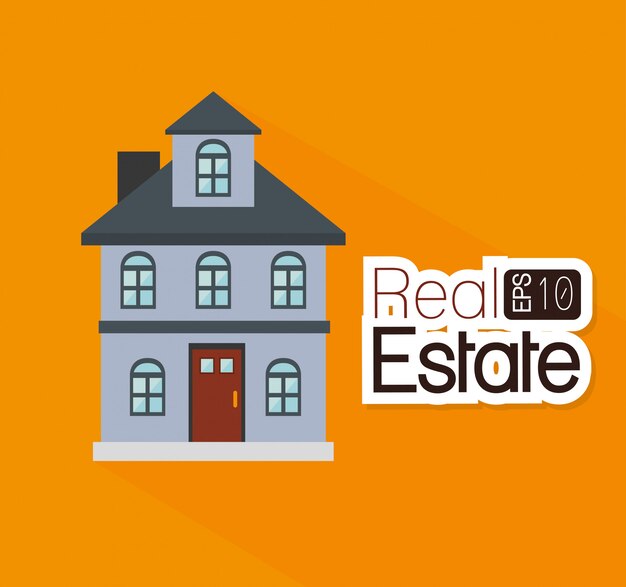 Stylized House Icon with Real Estate Text Illustration | Jiffy Designs
