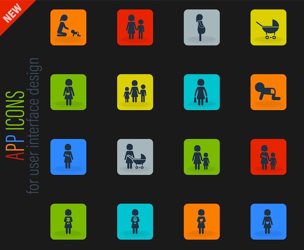 Vibrant Pictogram Collection Depicting Diverse Human Figures | Jiffy ...