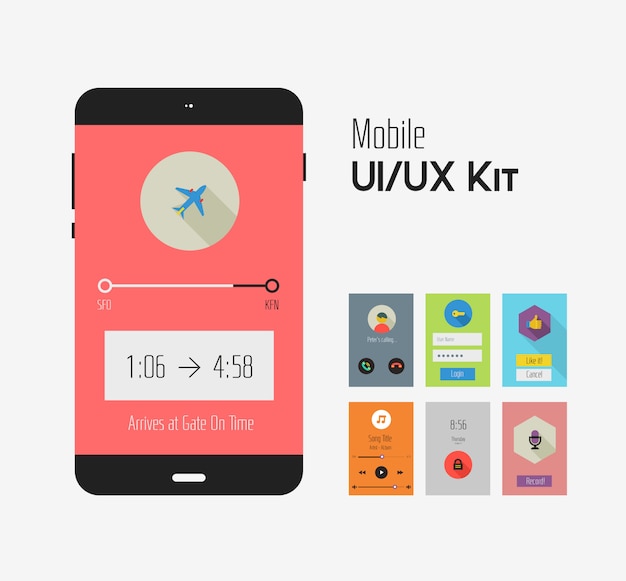 Vibrant Mobile Interface Elements with Minimalist Iconography | Jiffy ...