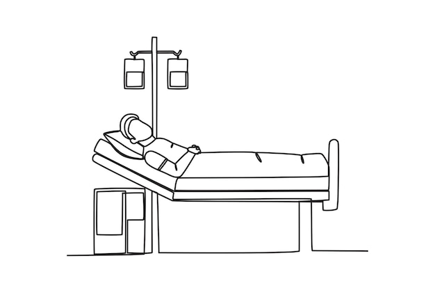 Detailed Illustration of a Patient Resting in a Hospital Bed | Jiffy ...