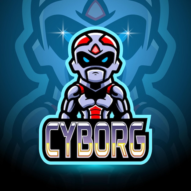 Powerful Cyborg Mascot with Futuristic Emblem | Jiffy Designs