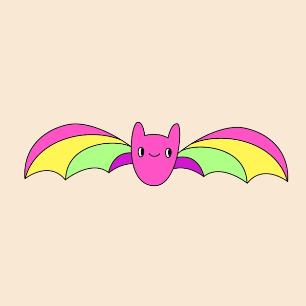 Whimsical Bat with Colorful Wings | Jiffy Designs
