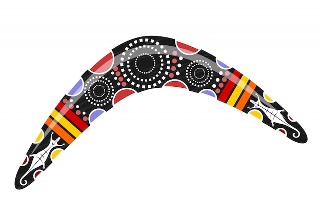 Vibrant Aboriginal-Inspired Boomerang with Intricate Patterns | Jiffy ...