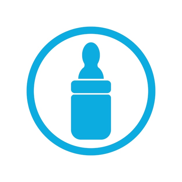 Iconic Baby Bottle Symbol in Vibrant Blue Circle | Jiffy Designs