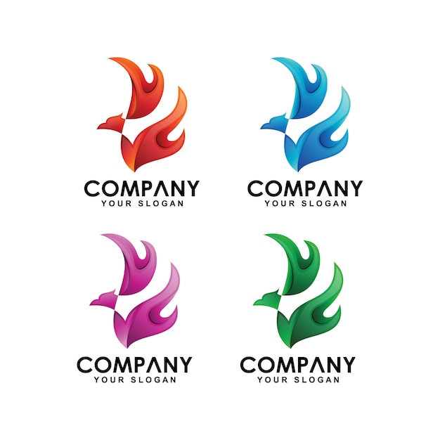 Vibrant Swooping Bird Logos in Vivid Color Palette | Jiffy Designs