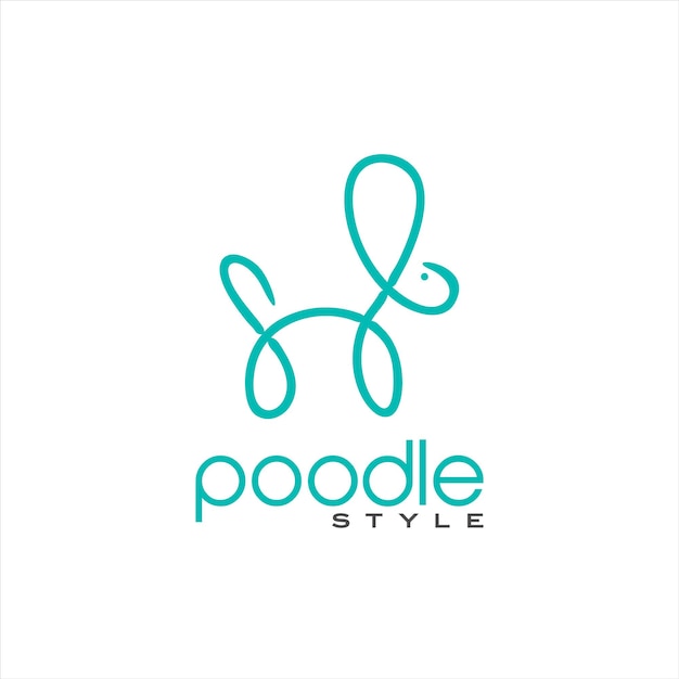 Whimsical Turquoise Ribbon-Inspired Poodle Logo Design | Jiffy Designs
