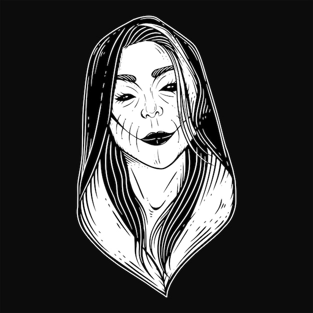 Enigmatic Visage: A Captivating Black and White Portrait | Jiffy Designs