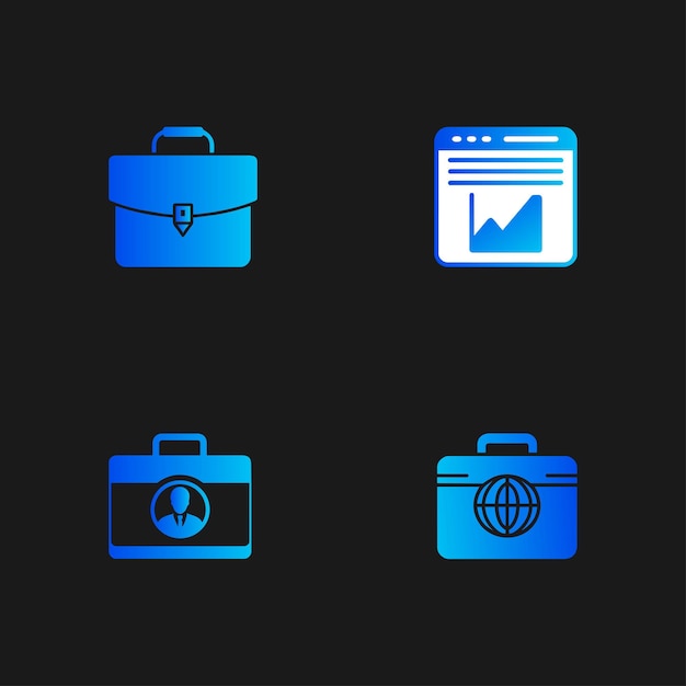 Vibrant Blue Business Icons on Dark Background | Jiffy Designs