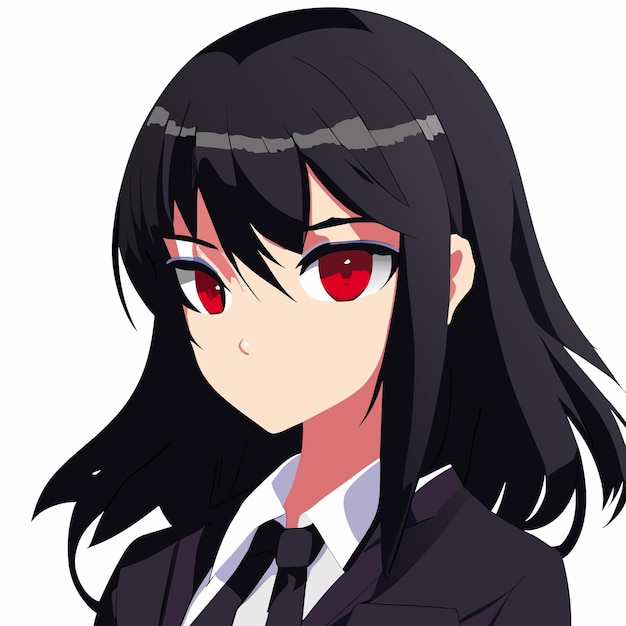 Captivating Anime Character with Striking Red Eyes | Jiffy Designs