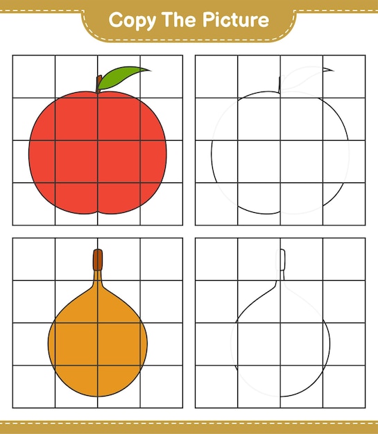 Vibrant Fruit Shapes: Apple and Pear Grid Illustration | Jiffy Designs
